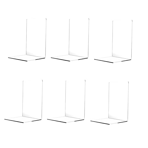 Airypart Book Ends Clear Acrylic Bookends for Shelves, Non-Skip bookends for Shelves,Book Holder Stopper for Books/Movies/CDS/Video Game, 7X4.72X4.72inch, 3pairs