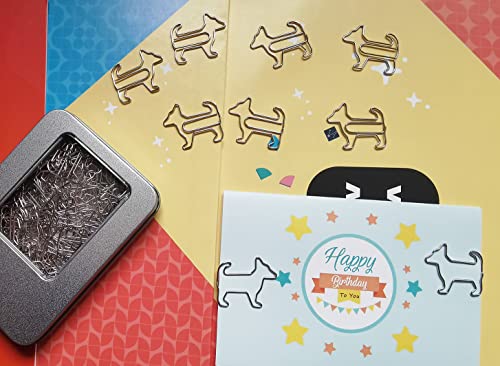 80 PCS Cute Paper Clips Small Dog Shaped Paper Clips Animal Bookmarks Clips, Fun Office Gifts for Women Men Coworkers Dog Lovers