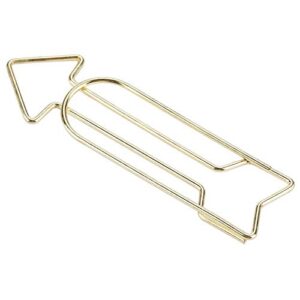 Gold Paper Clips, Paperclips Bookmark Clips,12pcs Cute Paper Clip Gold Electroplating Metal Arrow Shaped Page Marker Funny Stationery Bookmark Marking Clip for Office Supplier School Student