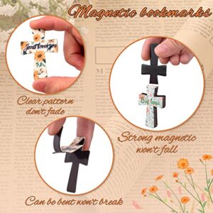 24Pcs Magnetic Bookmarks Floral Magnet Page Book Markers Bookmark Magnetic Page Clips Assorted Bookmark for Women Girls Students BookLovers Office Supplies