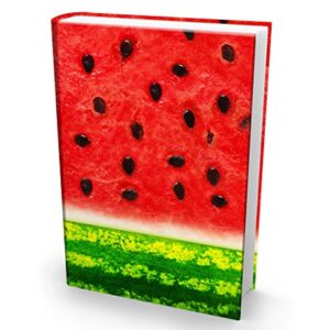 Book Sox Stretchable Book Cover: Jumbo Watermelon Print. Fits Most Hardcover Textbooks up to 9 x 11. Adhesive-Free, Nylon Fabric School Book Protector. Easy to Put On. Washable & Reusable Jacket.