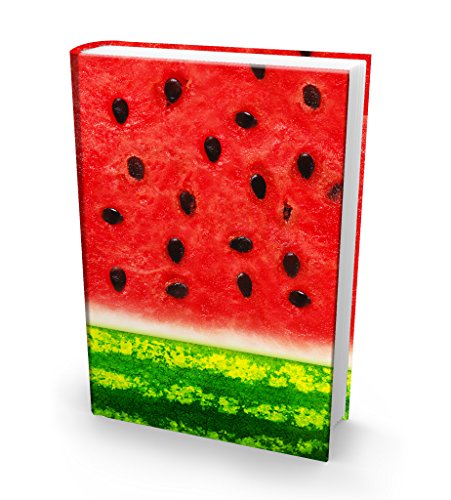 Book Sox Stretchable Book Cover: Jumbo Watermelon Print. Fits Most Hardcover Textbooks up to 9 x 11. Adhesive-Free, Nylon Fabric School Book Protector. Easy to Put On. Washable & Reusable Jacket.