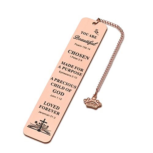 Christian Bible Verse Bookmark for Women Inspirational Religious Baptism Gifts for Daughter Her First Communion Christening Gift for Teen Boys Girls Sister Mom Women Easter Christmas Graduation Gifts