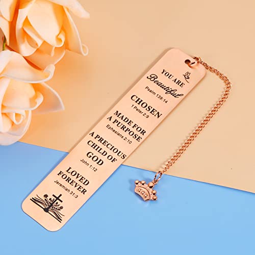 Christian Bible Verse Bookmark for Women Inspirational Religious Baptism Gifts for Daughter Her First Communion Christening Gift for Teen Boys Girls Sister Mom Women Easter Christmas Graduation Gifts