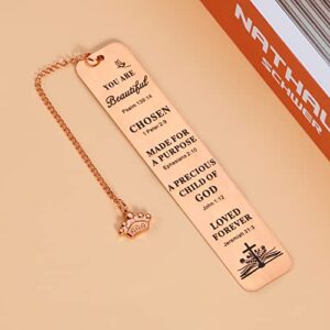 Christian Bible Verse Bookmark for Women Inspirational Religious Baptism Gifts for Daughter Her First Communion Christening Gift for Teen Boys Girls Sister Mom Women Easter Christmas Graduation Gifts