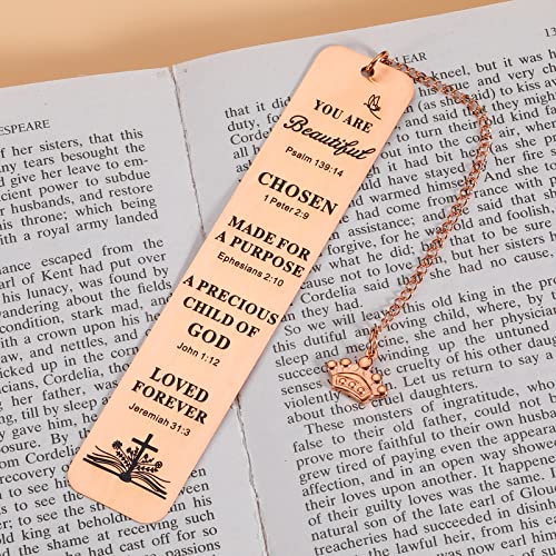 Christian Bible Verse Bookmark for Women Inspirational Religious Baptism Gifts for Daughter Her First Communion Christening Gift for Teen Boys Girls Sister Mom Women Easter Christmas Graduation Gifts