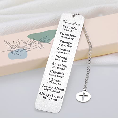 Inspirational Bookmark Christian Gifts for Women Men, Bible Verse Bookmark for Kids Teens Book Lovers, Religious Church Gift for Friend Female,Birthday Christmas Stocking Stuffers for Her Him Girl Boy