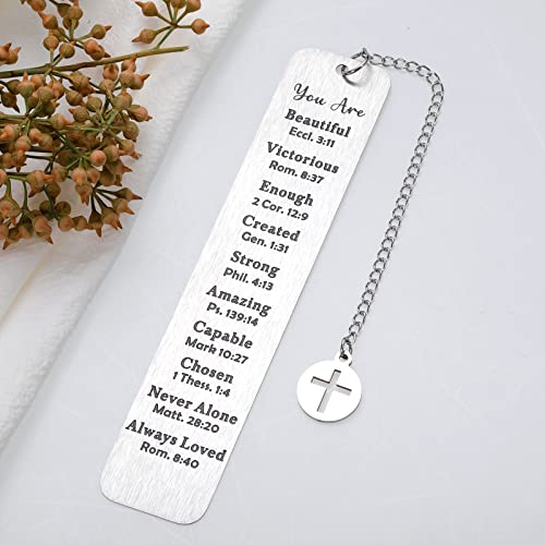 Inspirational Bookmark Christian Gifts for Women Men, Bible Verse Bookmark for Kids Teens Book Lovers, Religious Church Gift for Friend Female,Birthday Christmas Stocking Stuffers for Her Him Girl Boy