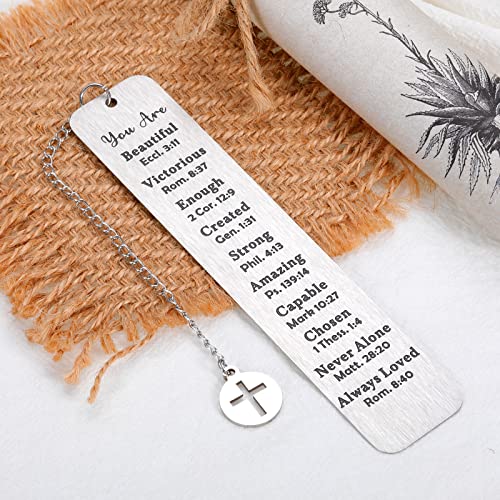 Inspirational Bookmark Christian Gifts for Women Men, Bible Verse Bookmark for Kids Teens Book Lovers, Religious Church Gift for Friend Female,Birthday Christmas Stocking Stuffers for Her Him Girl Boy