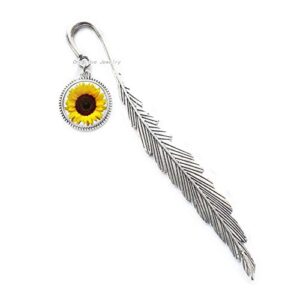 best friend bookmark,sunflower bookmark,bff bookmark,best friend jewelry,flower bookmark sunflower charm bookmark flower jewelry bridesmaid bookmark,tap038