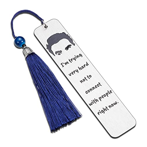 SC TV Show Merchandise Gifts David Rose Bookmark for Women Men Funny Quote Items Bookmark for Book Lovers Humor Birthday Christmas Gift for SC Fans Friends I'm Trying Hard Not to Connect with People