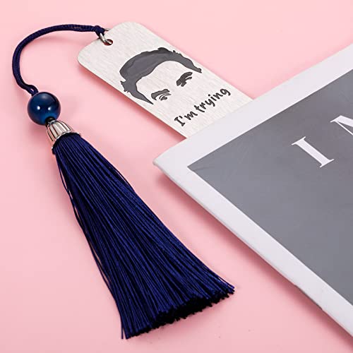 SC TV Show Merchandise Gifts David Rose Bookmark for Women Men Funny Quote Items Bookmark for Book Lovers Humor Birthday Christmas Gift for SC Fans Friends I'm Trying Hard Not to Connect with People