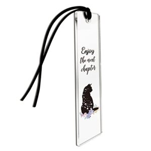 thank you gifts – cat enjoy the next chapter inspirational bookmark gifts, birthday, women friendship, friends, girls daughter lovers coworkers, gifts new job gifts for her – inspirational bookmark