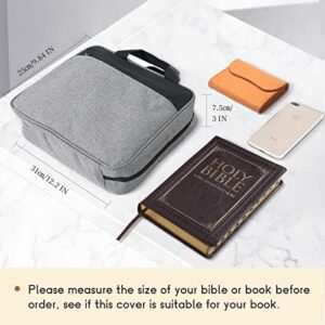 BMHLINYI Large Bible Cover, Church Bag with Handle Zippered Pocket，to Protect The Good Book，Perfect Gift for Men Women Father Kids.