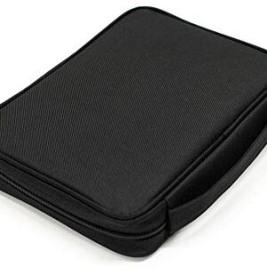 Black Medallion Cross and Pocket Nylon Bible Cover with Handle, Large