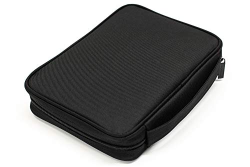 Black Medallion Cross and Pocket Nylon Bible Cover with Handle, Large