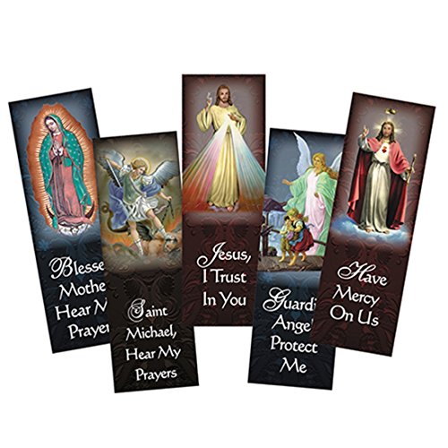 Assorted Catholic Devotional Prayer Bookmark, 6 Inch, Pack of 100