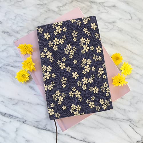 Tofficu Book Sleeve Cover with Flower Pattern Washable Book Protector Fabric Paperback Cover Novel Padded Case