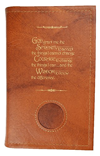 Alcoholics Anonymous AA Soft Paperback Big Book Cover Serenity Prayer & Medallion Holder Tan