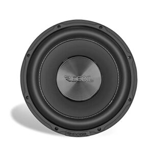 RECOIL RW8D2 Echo Series 8 Inch 400 Watts Power Dual 2 Ohm Voice Coil, 2" Black-Coated 4 Layer High Temperature Voice Coil, Competition Grade Pressed Paper Cone, Car Audio Subwoofer