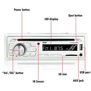 Marine Stereo Receiver Speaker Kit - In-Dash LCD Digital Console Built-in & Remote Control - Pyle PLCDBT85MRW & Hydra Marine Amplifier Upgraded Elite Series 400 Watt 4 Channel Audio Amplifier PLMRA402