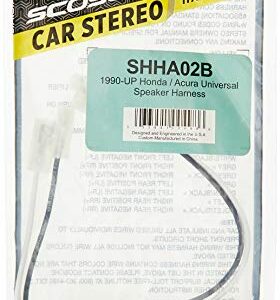 SCOSCHE SHHA02B Car Speaker Wiring Harness Connector Kit Compatible with 1990-Up Honda and Acura Vehicles ,black