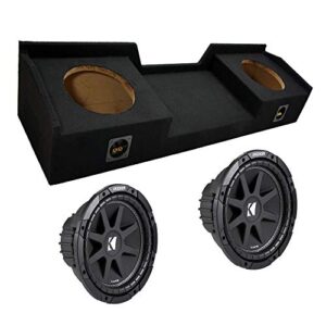 kicker bundle compatible with 1999-2006 chevy silverado 43c104 dual 10″ loaded sub box enclosure