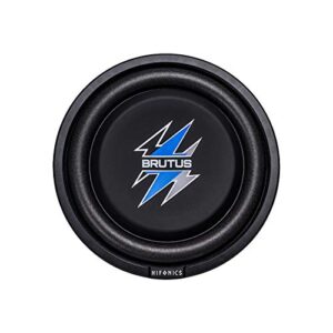 hifonics bxs8d4 brutus shallow mount subwoofer (black) – 8 inch subwoofer, 400 watt, car audio system, 2 inch voice coils, uv rubber surround, best in sealed enclosures, marine grade