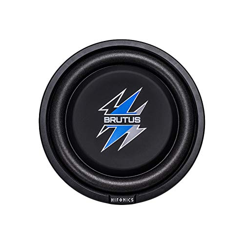 Hifonics BXS8D4 Brutus Shallow Mount Subwoofer (Black) – 8 Inch Subwoofer, 400 Watt, Car Audio System, 2 Inch Voice Coils, UV Rubber Surround, Best in Sealed Enclosures, Marine Grade