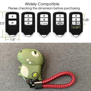 Cute Dinosaur Car Key Fob Cover Case for Honda Smart keyless Entry Remote 4 Buttons Car ,Anti-Lost KeyChain Straps Car Key Shelf Protector for Honda 2020 2021 Accord Civic Pilot Odyssey Crv Clarity