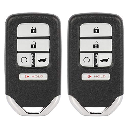 OCPTY 2 PCS Uncut Keyless Entry Remote Control Key Fob for 2016-2020 for Honda for Civic for Honda for CR-V for Honda for Pilot KR5V2X V44 433.92 7812D-V2X A2C98317400 5 Buttons