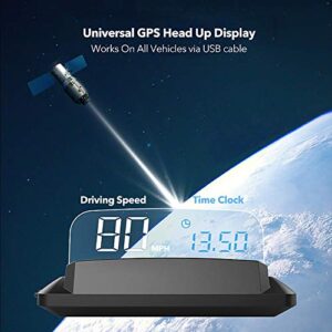 VJOYCAR R1 3D HUD Head Up Display GPS Speedometer Universal for Cars Digital Speed MPH Overspeed Alarm Fatigue Driving Alert Altitude Windshield Projector Father's Day Gift for Drivers