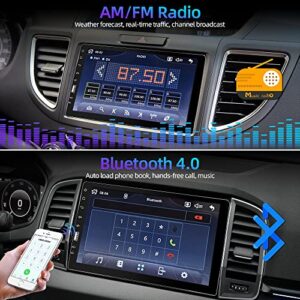 9 Inch Single Din Car Stereo Touchscreen Radio with Apple Carplay, Bluetooth, Android Auto, MirrorLink, Backup Camera, FM/AM Car Radio, USB/SD/AUX-in, Fast Charging, Subwoofer