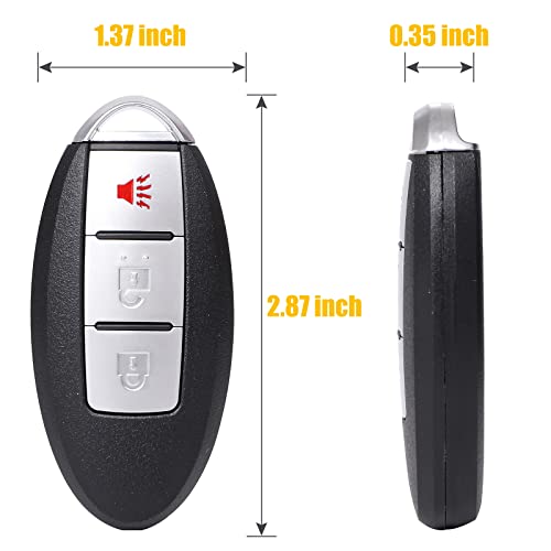 Flip Key Fob Blade Replacement Fit for Nissan Rogue Versa Pathfinder 2007 2008 2009 2010 2011 2012 2013 #CWTWB1U729 Car Remote Control Transmitter 3 Button Clicker Set 1