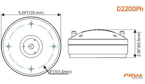 PRV AUDIO Compression Driver D2200Ph - 2 Inch Exit Phenolic Compression Driver for High Vocals - Pro Car Audio Systems