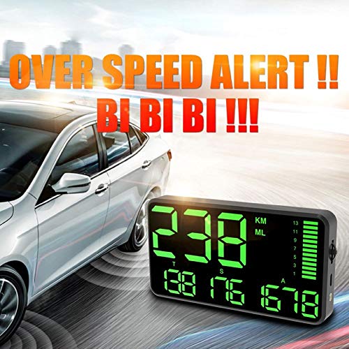 ELING Universal Head Up GPS Speedometer C90 HUD Digital Speed Display MPH KM/H LED Screen Speed Projector with Over Speed Alarm for All Vehicles