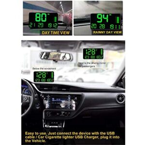 ELING Universal Head Up GPS Speedometer C90 HUD Digital Speed Display MPH KM/H LED Screen Speed Projector with Over Speed Alarm for All Vehicles