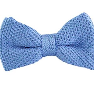 Andongnywell Knit Bow Tie Mens Vintage Adjustable Pre Tied Knitted Woven Bowtie Stripes Pre-tied Knit Bow Tie (Blue,One Size)