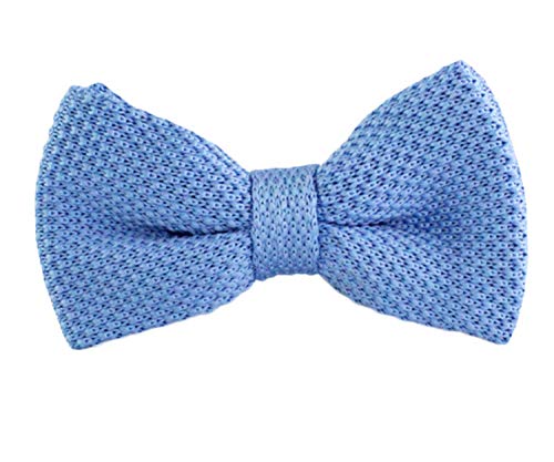 Andongnywell Knit Bow Tie Mens Vintage Adjustable Pre Tied Knitted Woven Bowtie Stripes Pre-tied Knit Bow Tie (Blue,One Size)