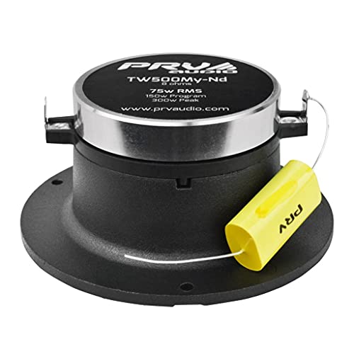 PRV AUDIO TW500My-Nd Mylar Neodymium 4" Bullet Super Tweeter 8 ohms 1.25" VC Pro Audio High Frequency Driver 108dB 75 Watts RMS (Single)