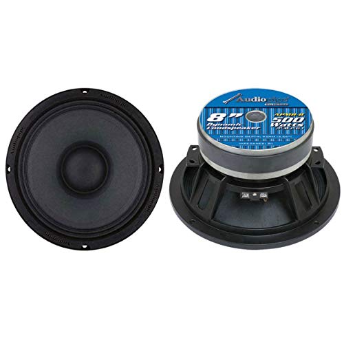 Audiopipe APMB-8 8 Inch 500 Watt 8 Ohm Low/Mid Bass Frequency Car Audio Loudspeaker with 2 Inch TIL Voice Coil (2 Pack)