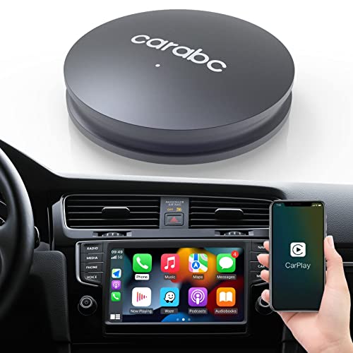 Wireless CarPlay Adapter for Factory Wired CarPlay 2023 Upgrade Plug & Play Wireless CarPlay Dongle Converts Wired to Wireless Fast and Easy Use Fit for OEM Wired CarPlay Cars Model Year After 2016