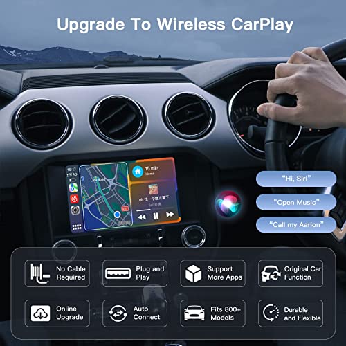 Wireless CarPlay Adapter for Factory Wired CarPlay 2023 Upgrade Plug & Play Wireless CarPlay Dongle Converts Wired to Wireless Fast and Easy Use Fit for OEM Wired CarPlay Cars Model Year After 2016