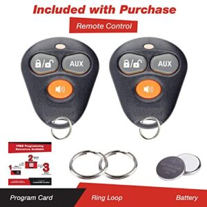 KeylessOption Keyless Entry Remote Starter Car Key Fob Alarm for Aftermarket Viper Automate EZSDEI474V 473V (Pack of 2)