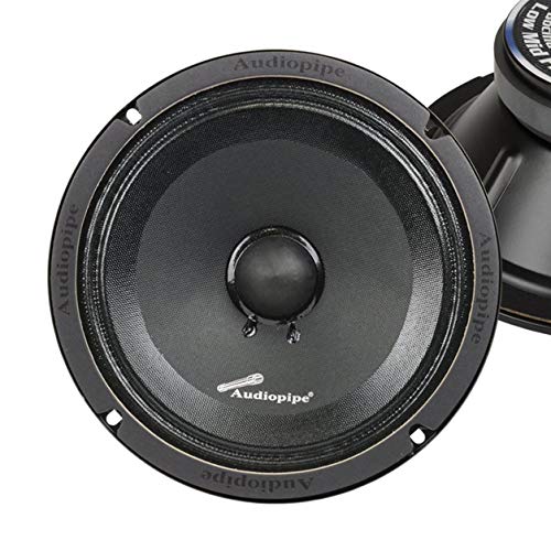 Audiopipe APMB-8SB-C 8 Inch 250 Watt MAX, 125 RMS, 8 Ohm Low/Mid Frequency Midrange Driver, Car Stereo Loudspeaker with KSV Voice Coil (4 Pack)