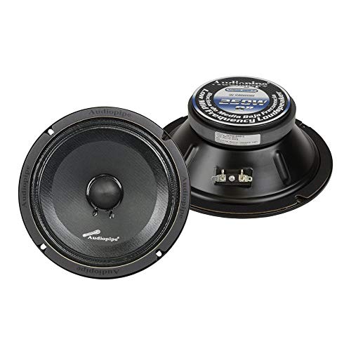 Audiopipe APMB-8SB-C 8 Inch 250 Watt MAX, 125 RMS, 8 Ohm Low/Mid Frequency Midrange Driver, Car Stereo Loudspeaker with KSV Voice Coil (4 Pack)