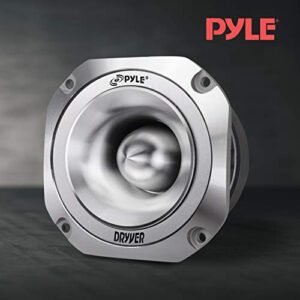 1.5” Audio Car Tweeter Speaker - Aluminum Die-Cast Frame, 500 Watt Peak, 2 kHz - 25 kHz Frequency Response, 4 Ohm, Heavy Duty 30 oz. Magnet Structure - Pyle PDBT31 SILVER