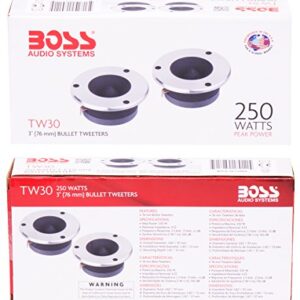 BOSS Audio Systems TW30 250 Watt Per Pair, 3 Inch Bullet Car Tweeters Sold in Pairs