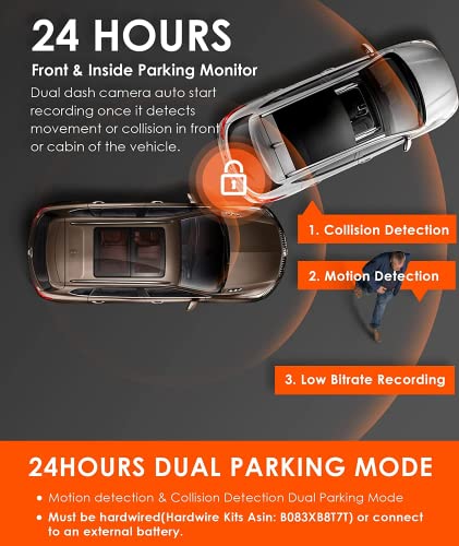 Bundle – 2 Items: Vantrue N2S 4K GPS Dash Cam + Vantrue 11.5ft Hardwire Kit