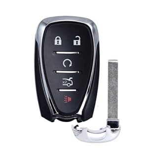 key fob replacement fits for chevy cruze malibu camaro push start 5 button 2016 2017 2018 2019 2020 2021 smart proximity keyless entry remote start 13508769 13584497 13529662 433mhz hyq4ea